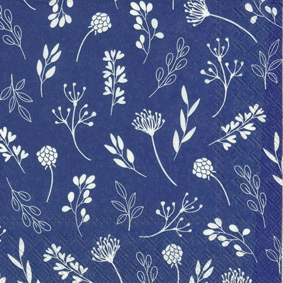 IHR Tilda Blue Cocktail Napkin 25cm 3ply 20 Pack - Tesco Groceries