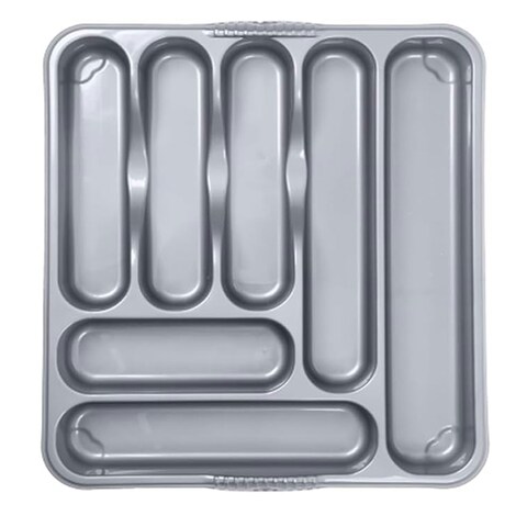 1 x Silver Drawer Storage 7 Compartment Cutlery Tray Rack Holder ...