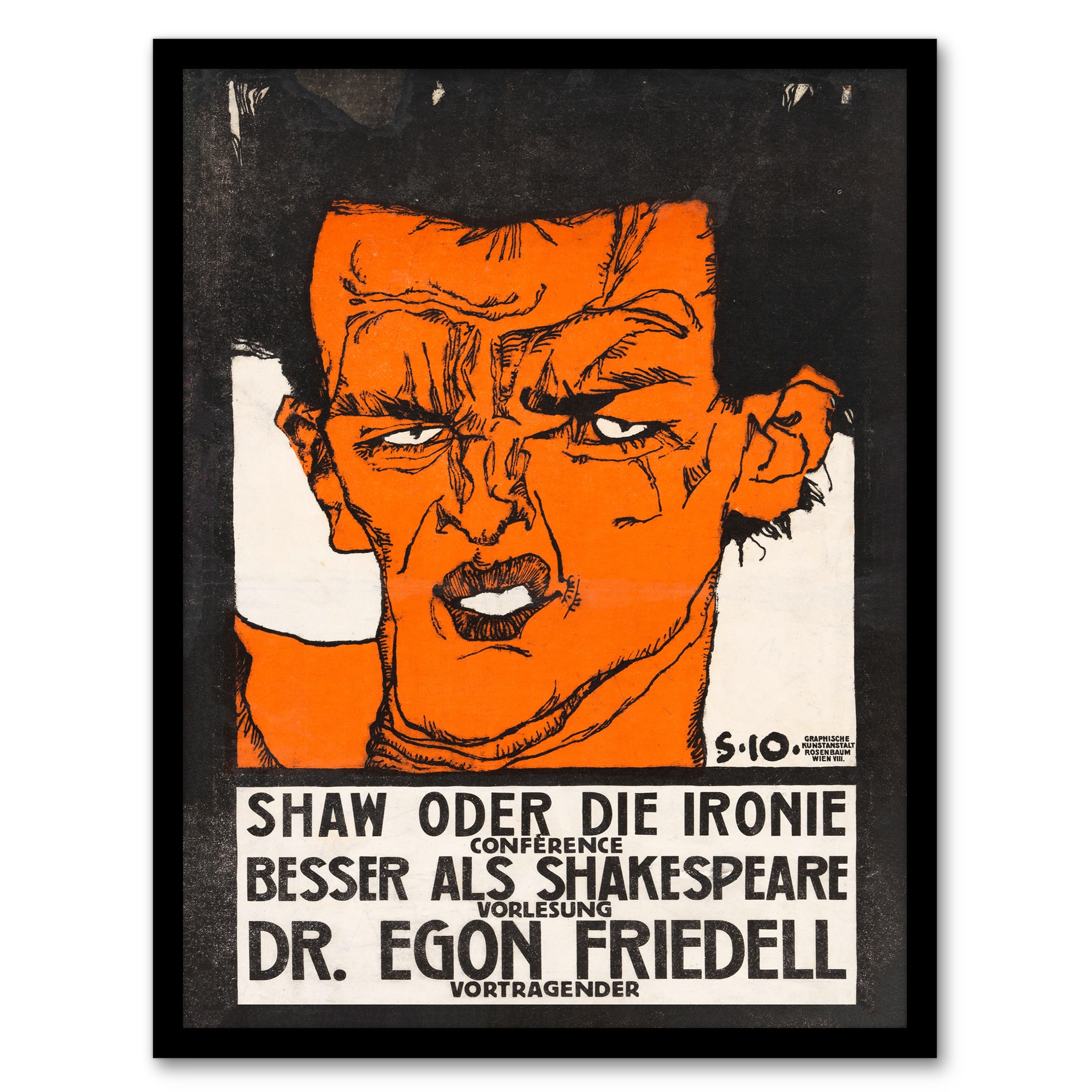 Egon Schiele Framed Wall Art Print Shaw or Irony Conference Poster Home ...