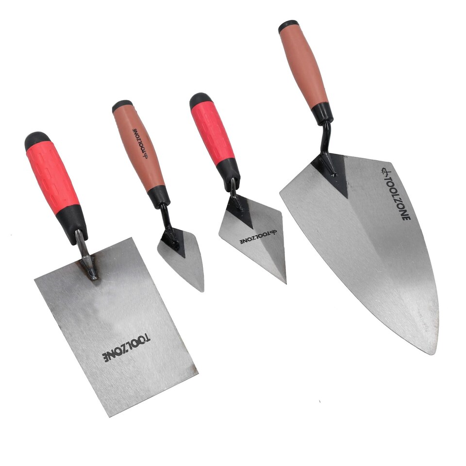 4pc Brick Block Laying Building Trowel Set Bucket 2 x Pointing + Brick ...