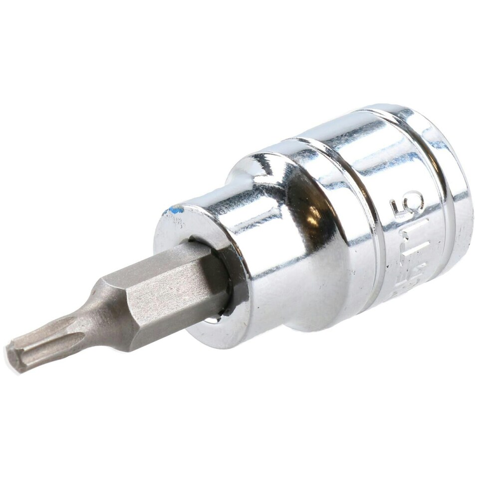 T15 Male Torx Bit Star Socket 3/8" Drive Standard Internal Chrome ...