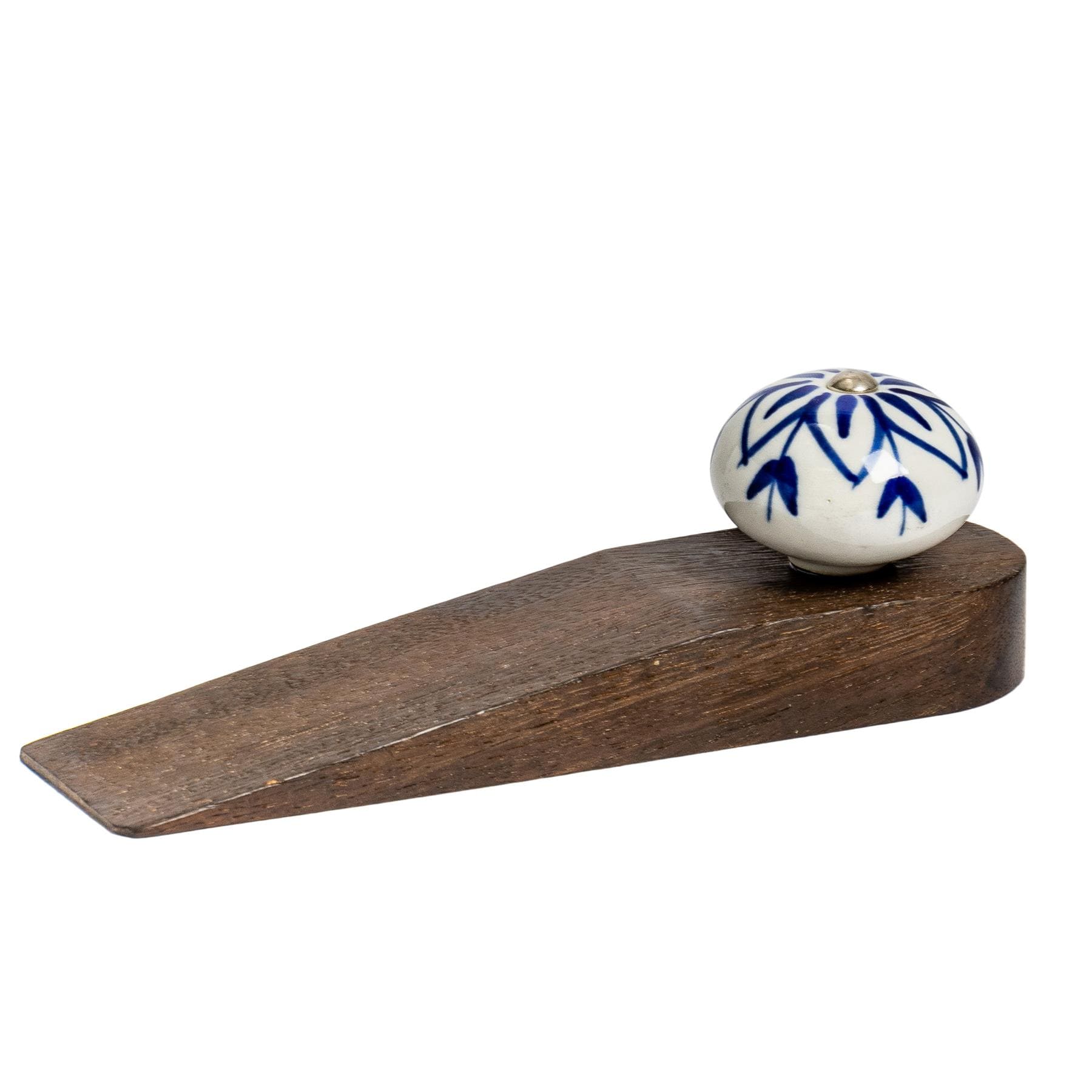 Nicola Spring Wooden Door Stop - Navy Flower - Tesco Groceries