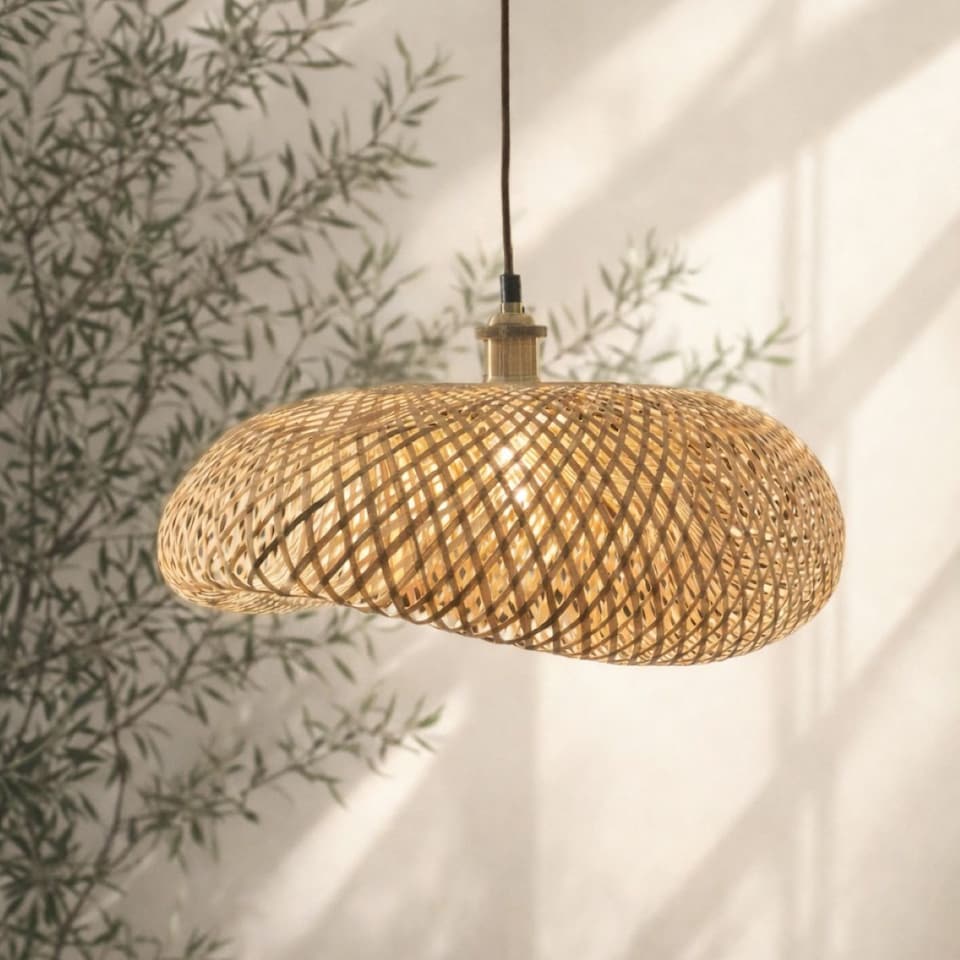 CGC Arina Bamboo Easy-Fit Handmade Lampshade - Tesco Groceries