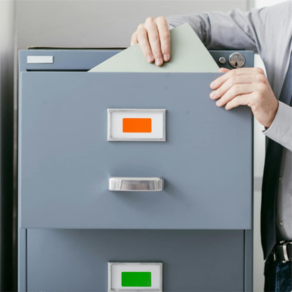 Pack of 24 Fluorescent Yellow 25x50mm Rectangular Labels - Adhesive ...