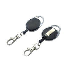 Black Retractable Key Reel with Carabiner - Tesco Groceries