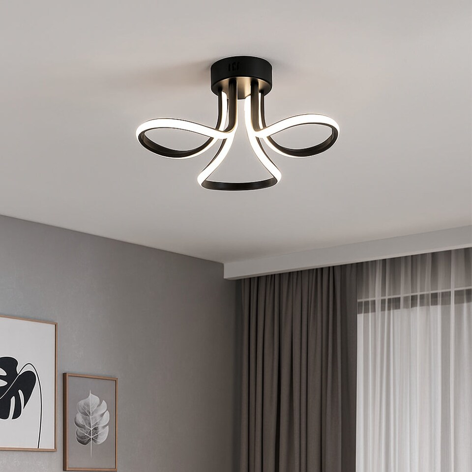 Pagazzi Yara 3 Light Black LED Semi Flush Ceiling Light - Tesco Groceries