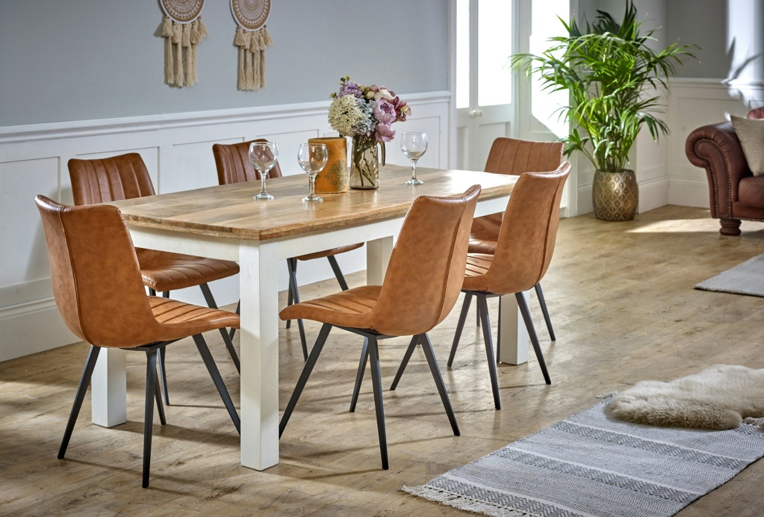 Oscar Dining Table 170cm Solid Mango Wood - Tesco Groceries