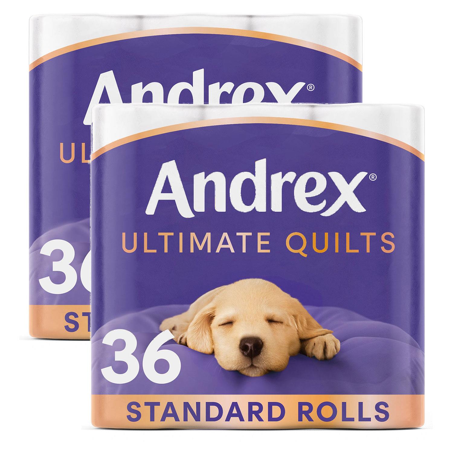 Andrex Toilet Rolls Ultimate Quilts Fragrance-Free 3 Ply Toilet Paper ...