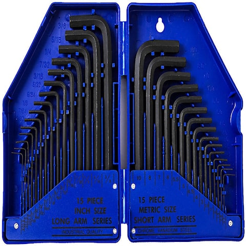 Goodyear 30 pc Metric & Imperial Hex Allen Key Long Set Kit Allan Alan ...