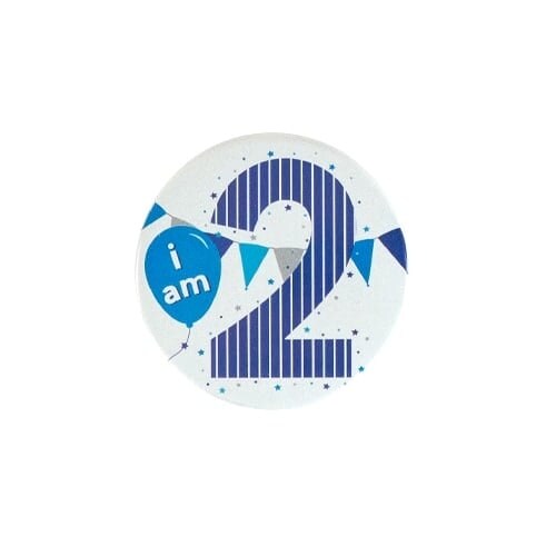 Age 2 Blue Small Badge 6cm - Tesco Groceries
