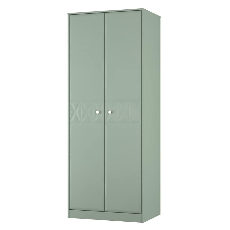 Memphis Tall Double Wardrobe in Reed Green (Ready Assembled) | Green ...