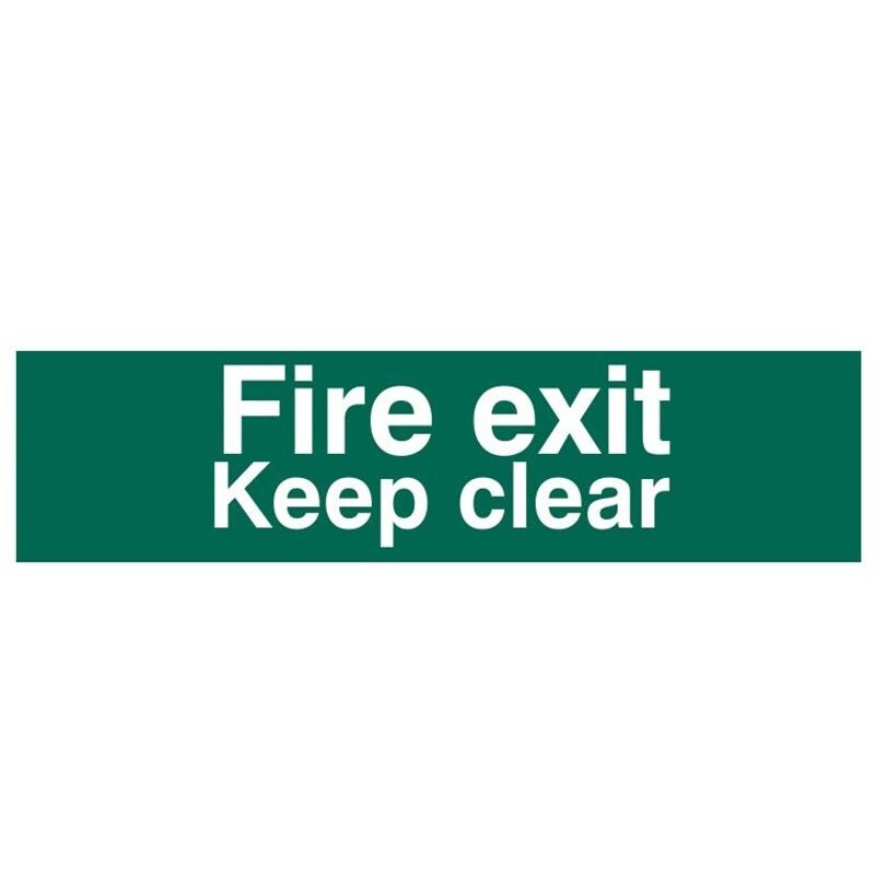 Scan Fire Exit Keep Clear Text Only - Pvc Sign 200 X 50mm - Multi ...
