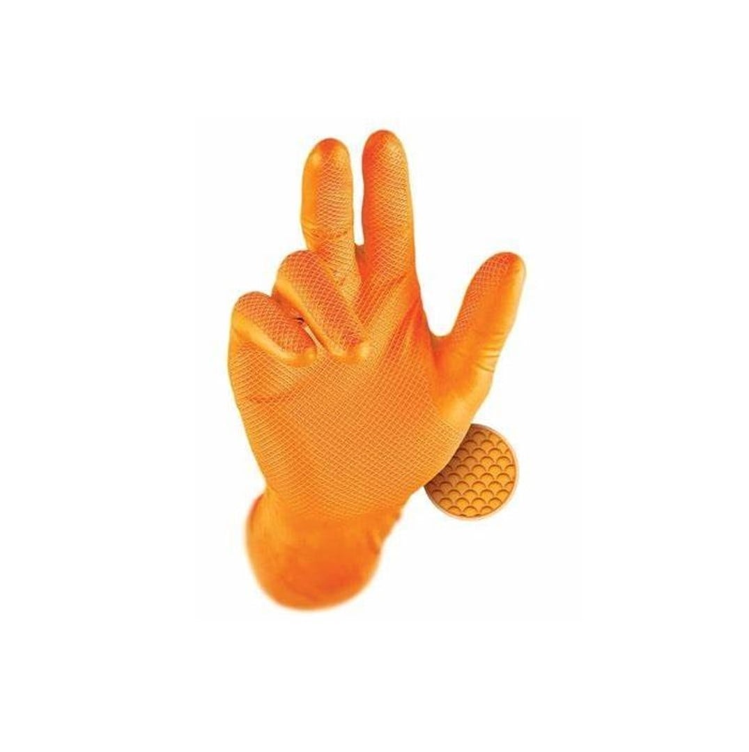 Pegdev 500x Premium Orange Nitrile Gloves Powder Free Latex Free ...