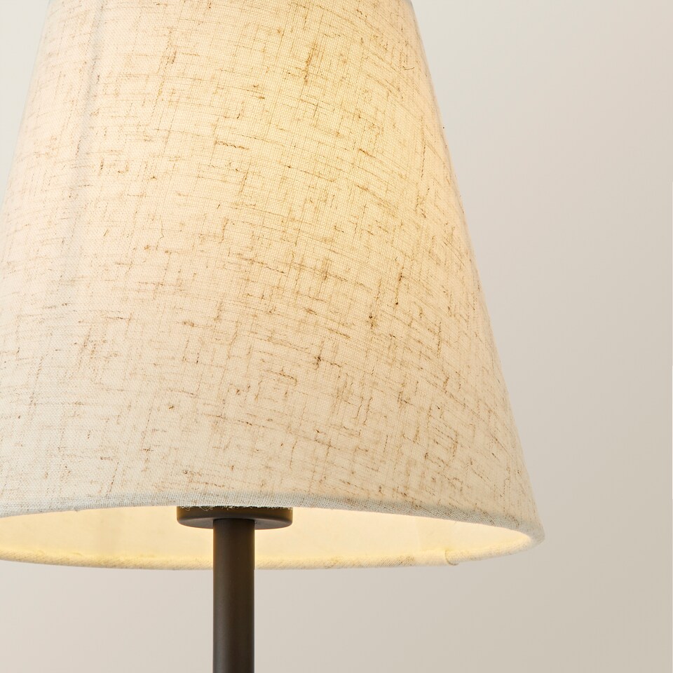 ValueLights Lowe Black Rechargeable Table Lamp with Linen Shade | Black ...