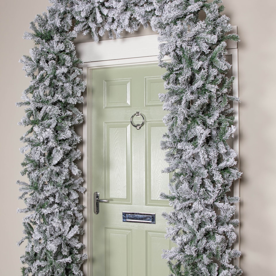 8ft (2.57m) Single Door Artificial Snow Flocked Christmas Tree Arch in ...