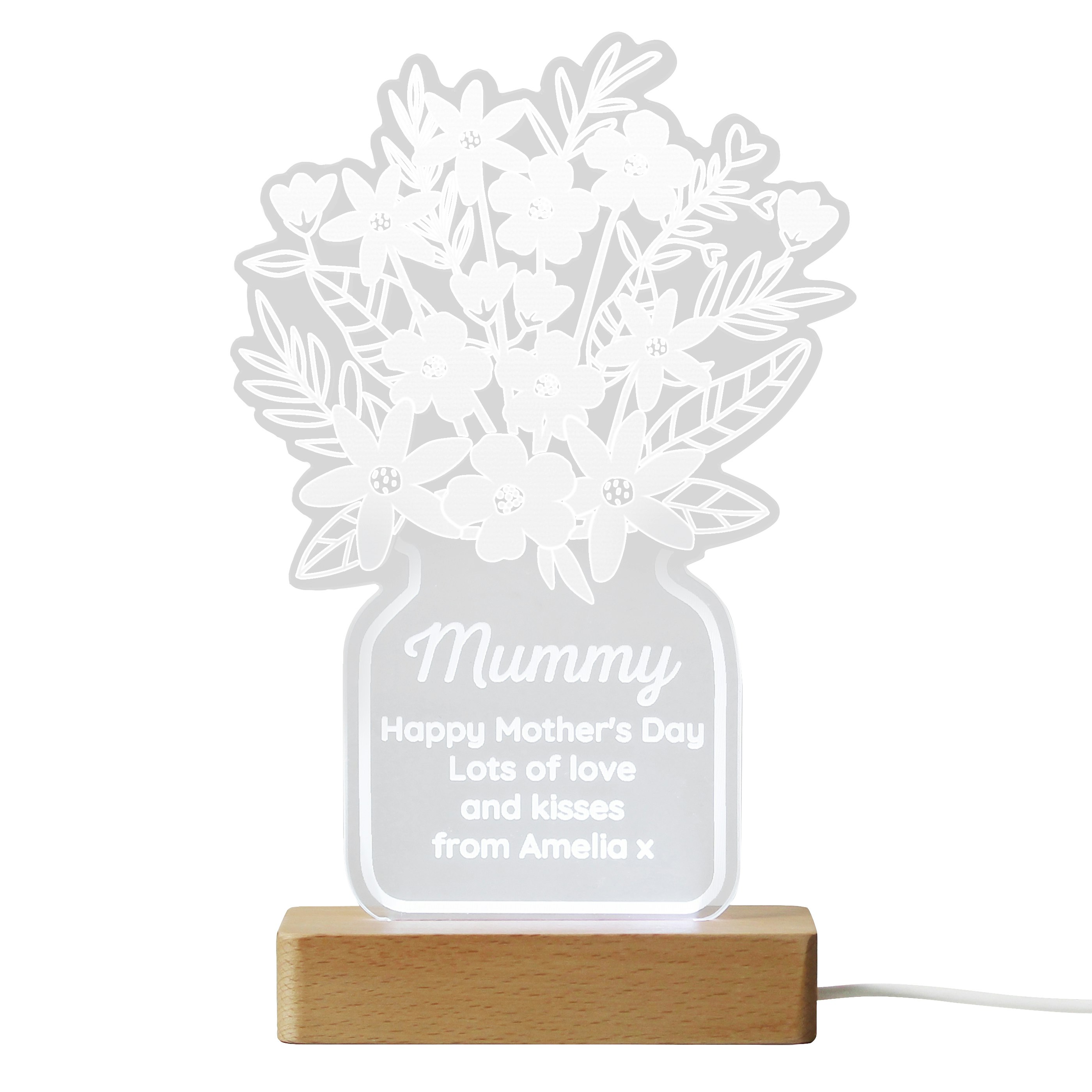 Personalised Flower Vase LED Light - Tesco Groceries
