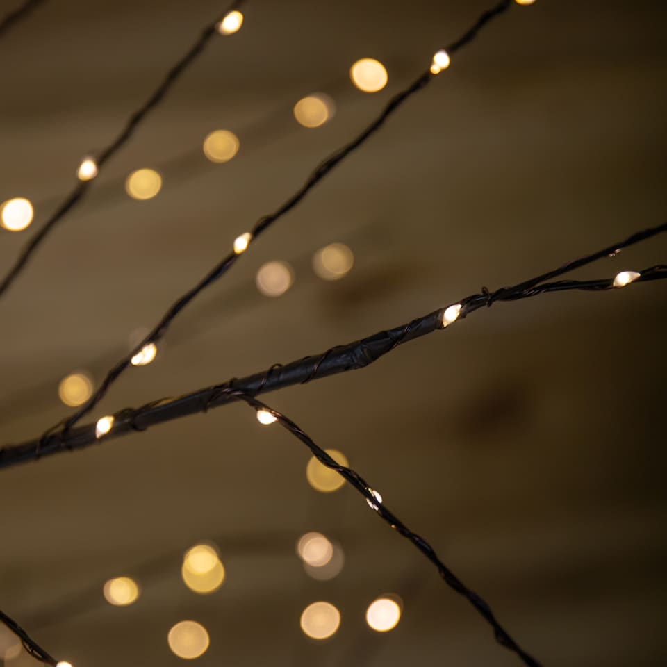 5ft (1.5m) Tall Light up Black Micro Dot Christmas Tree with 800 Warm ...