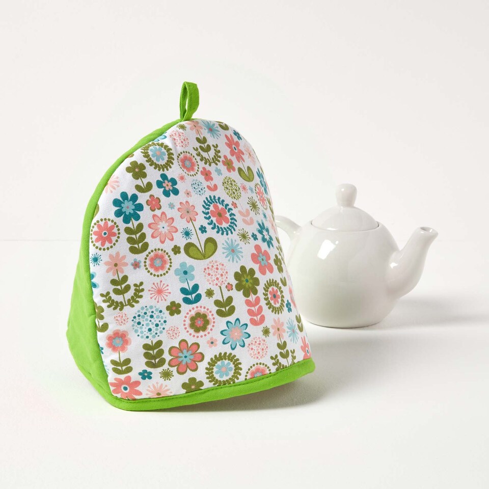 Homescapes Tea Cosy Double Design Retro Flower Teapot Warmer - Tesco ...