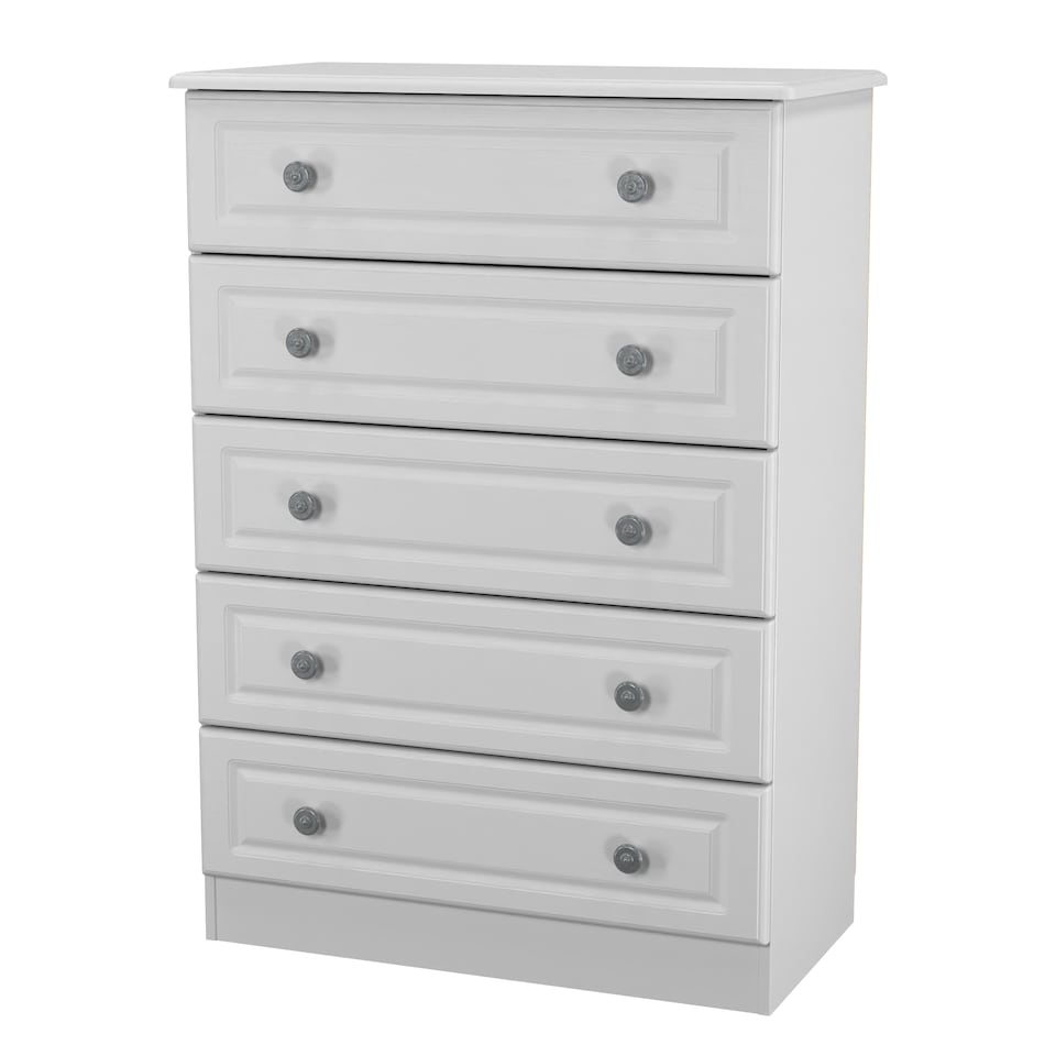 Stirling 5 Drawer Chest of Drawers in Grey Ash (Ready Assembled) | Grey ...