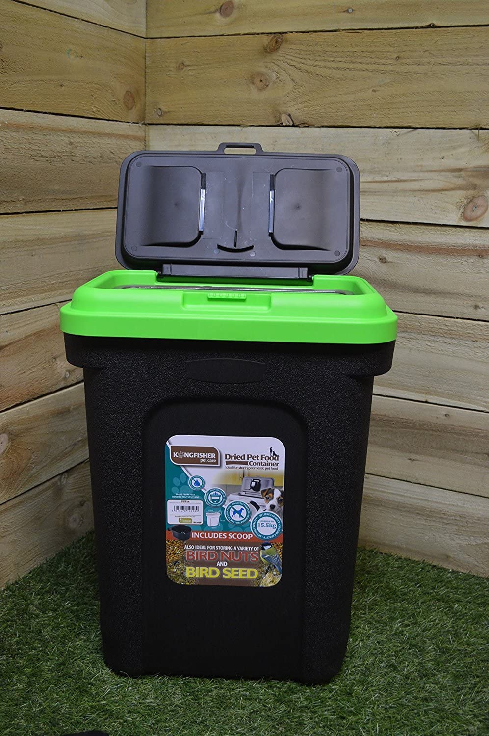 2 Pack 30 Litre Plastic Cat / Dog / Pet or Bird Food Storage Tub ...