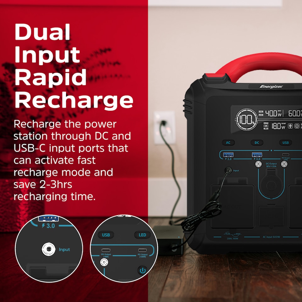 Energizer 550Wh Power Station Black - Tesco Groceries