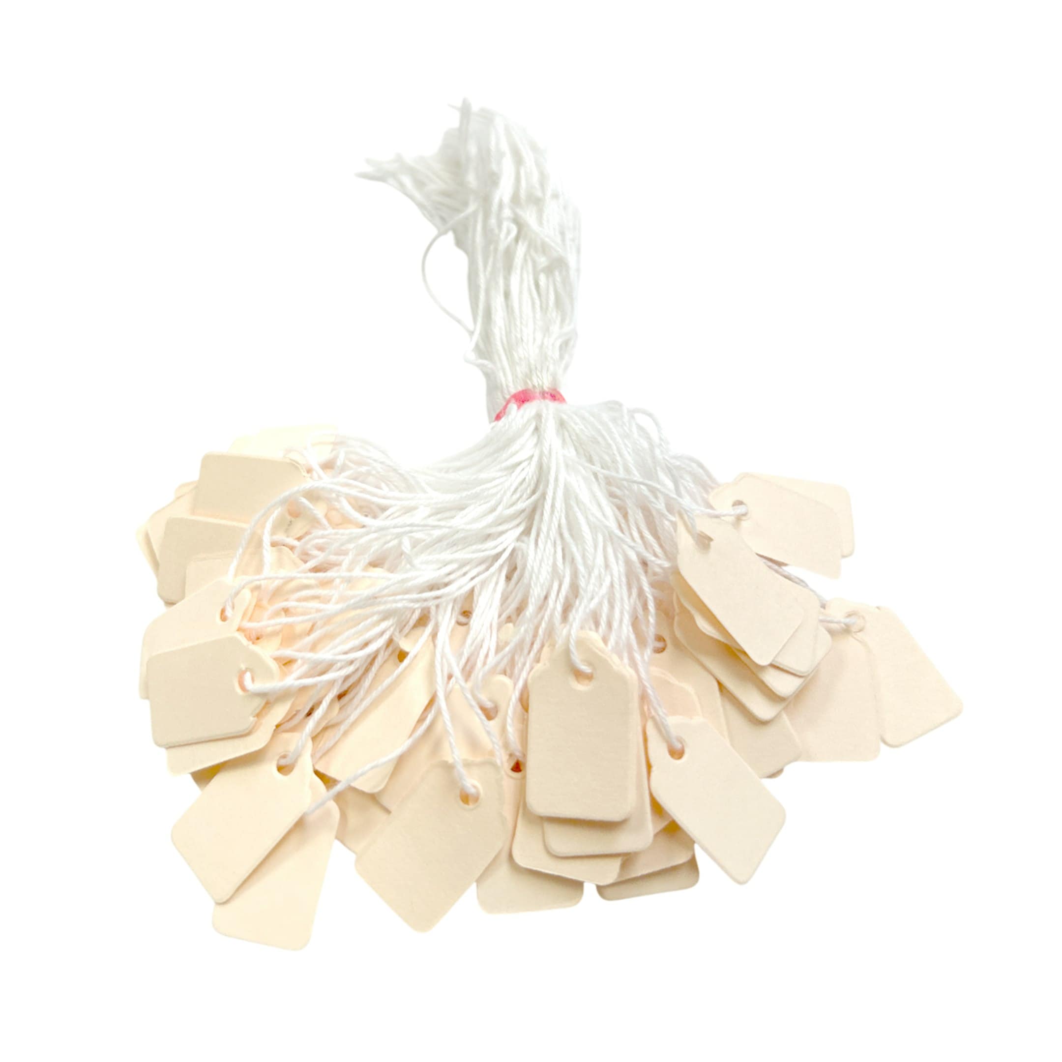 Pack of 200 Small Ivory Strung Tags 13 x 20mm - Tesco Groceries