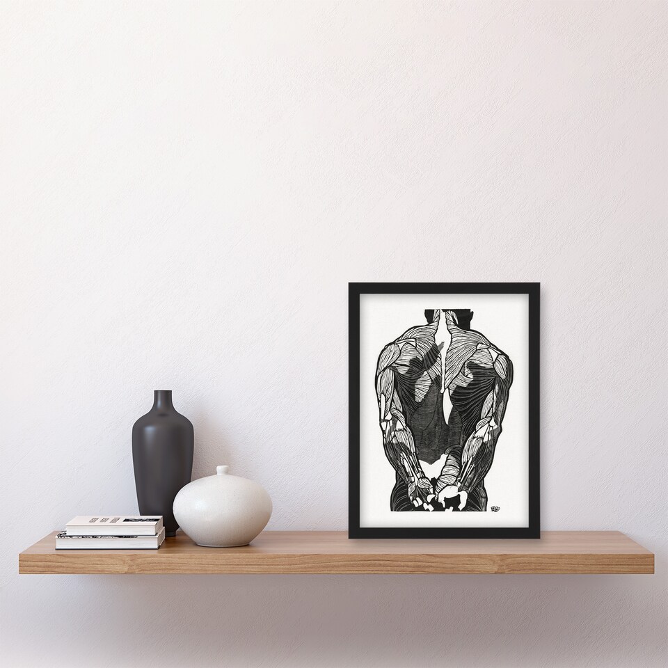 Reijer Stolk Anatomical Study Of Mans Back Muscles Framed Wall Art ...