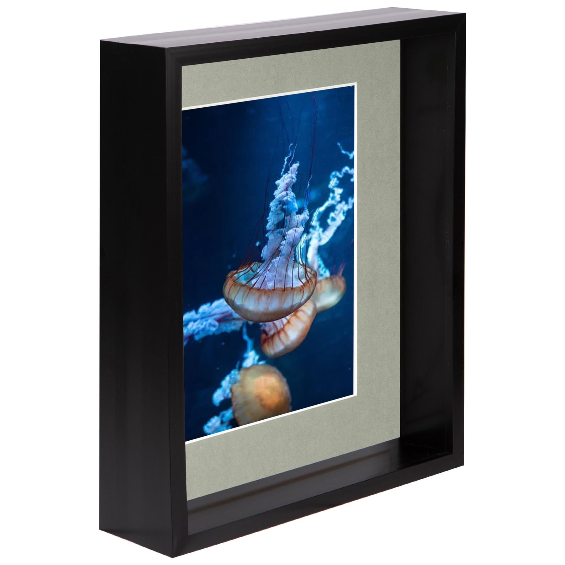 Nicola Spring 8 x 10" Deep Photo Frame - Black/Grey Mount - 3D Deep Box ...