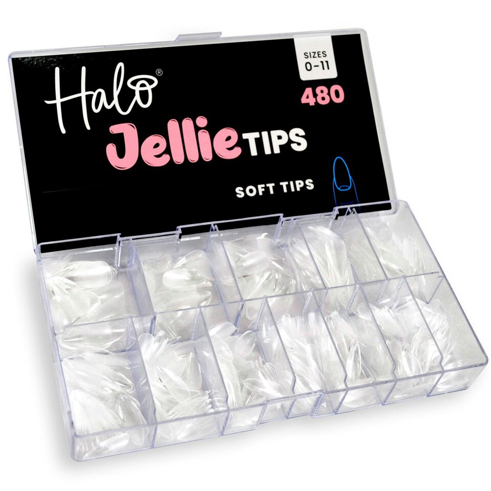 Halo Gel Nails Jellie Tips Soft Gel Nail Tips Stiletto Long 480 Pieces ...