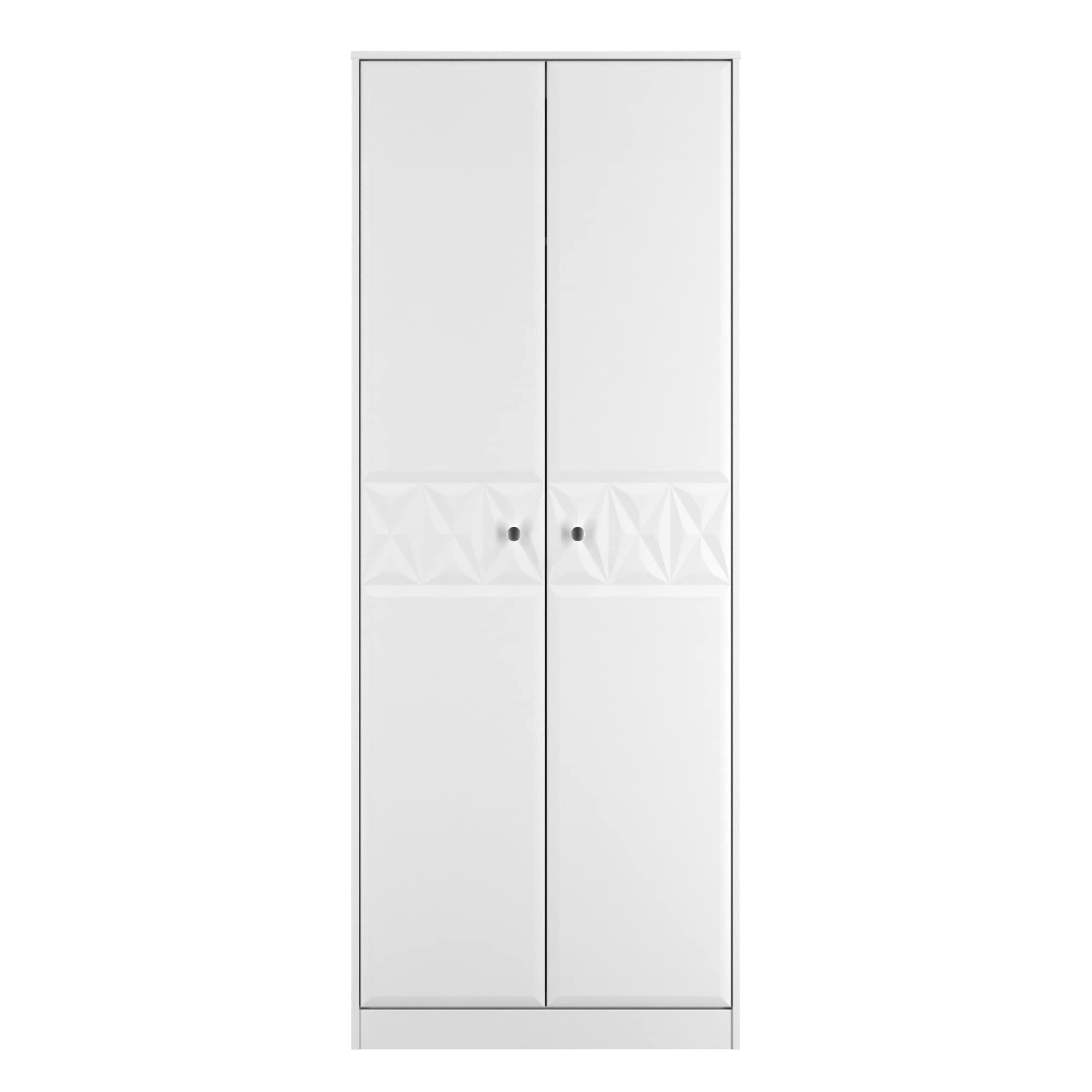 Memphis Tall Double Wardrobe in White Matt (Ready Assembled) | White ...