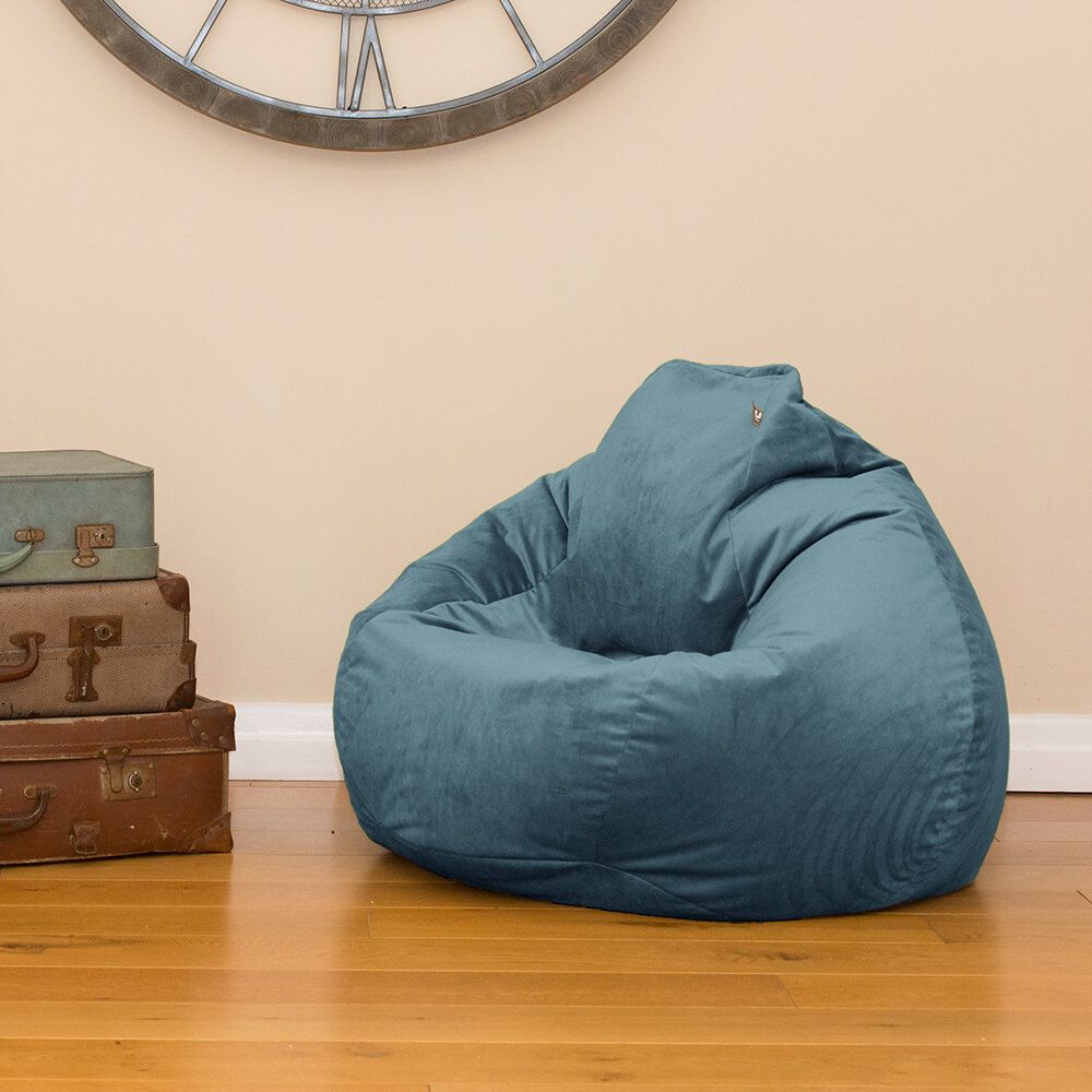 rucomfy Indoor Adults Classic Slouchbag Bean Bag Chair - Velvet Seat ...