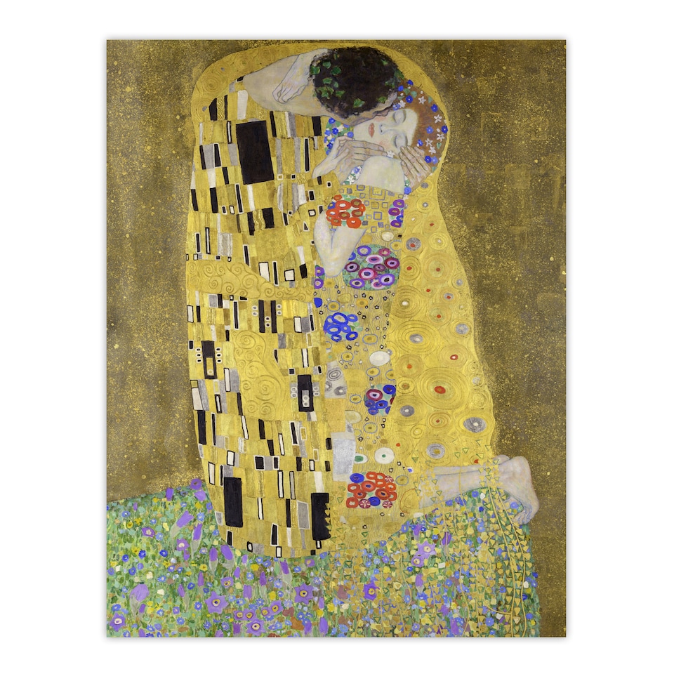 The Kiss Iconic Couple Painting Vintage Wall Art Print Klimt 24x32 ...