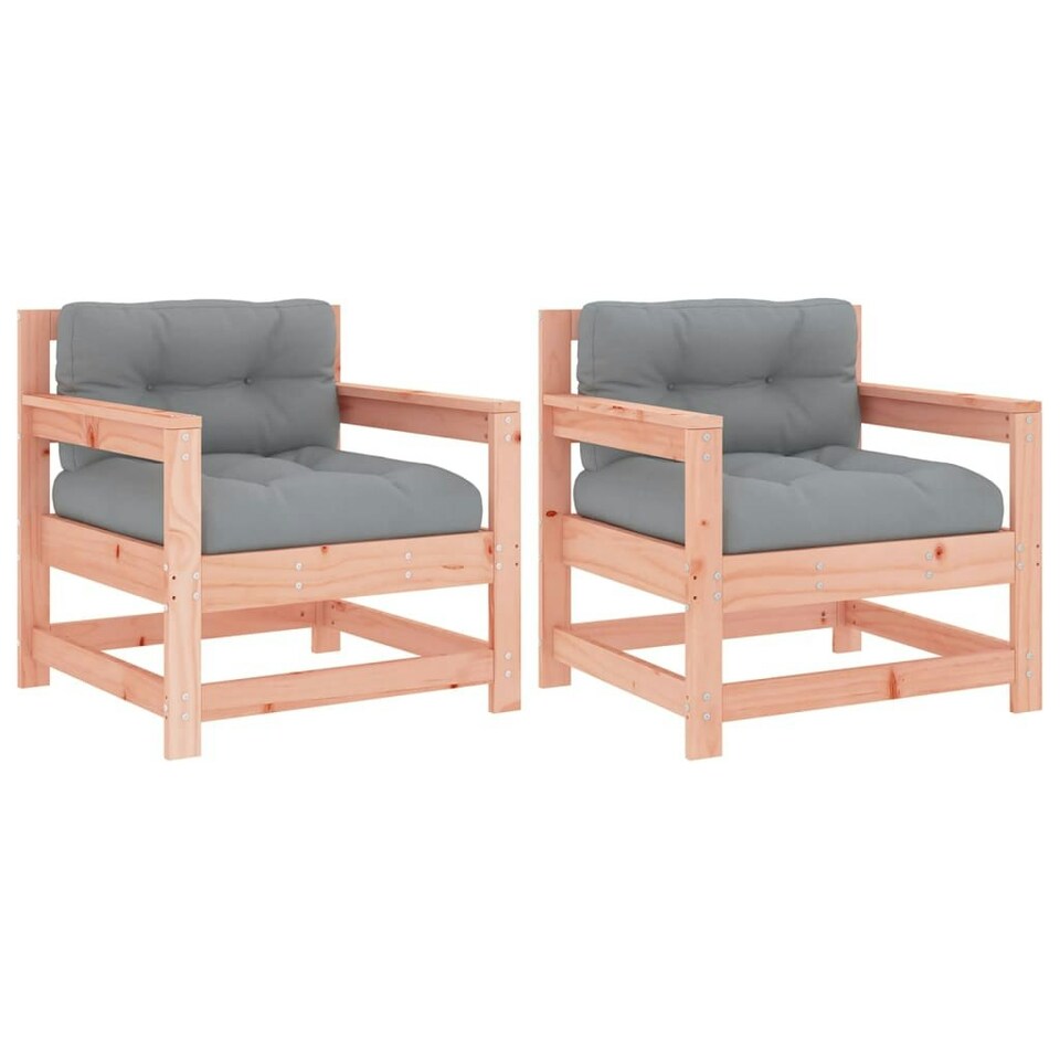 Garden Chairs with Cushions 2 pcs Solid Wood Douglas - Tesco Groceries