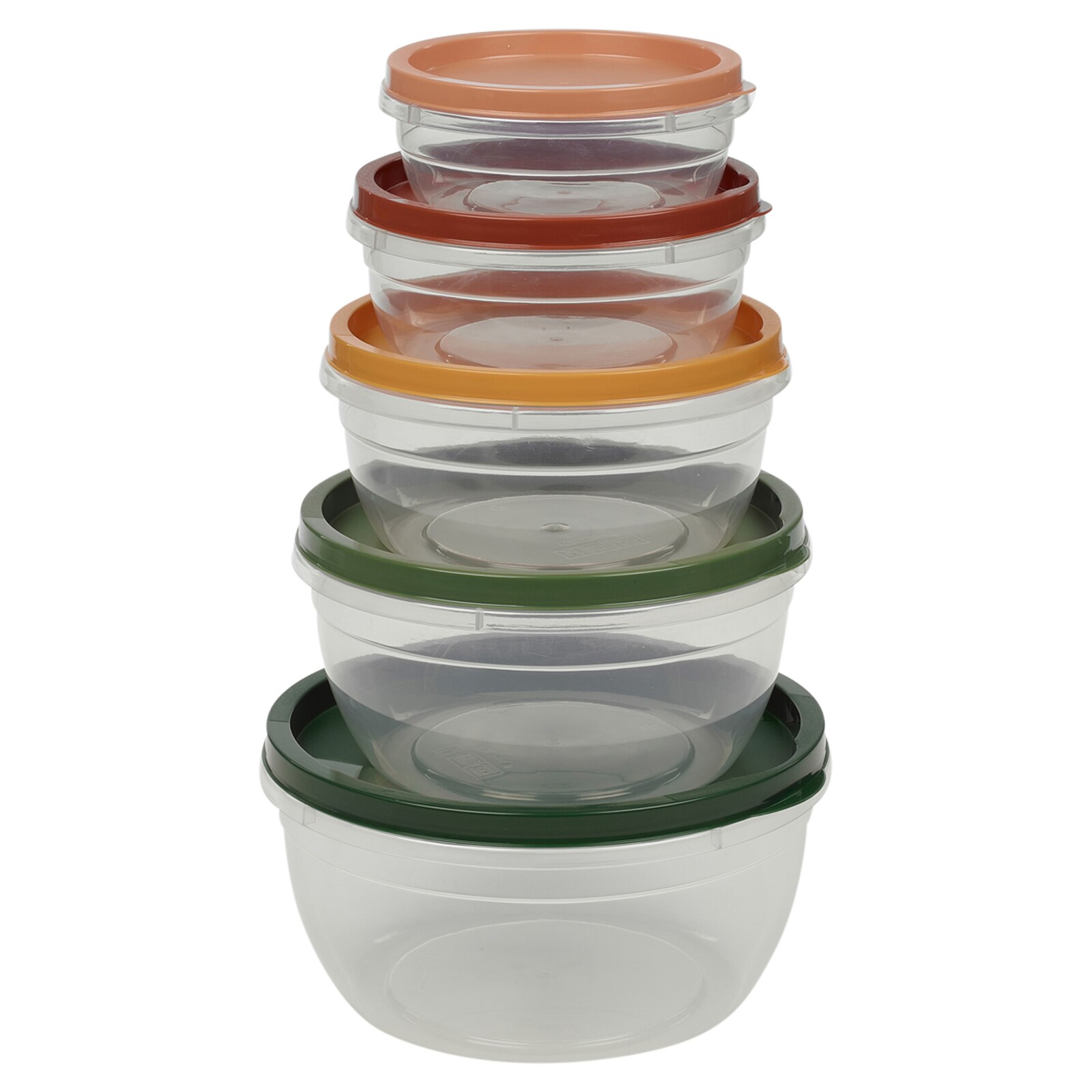 5Pcs Plastic Food Storage Containers & Airtight Lids Microwave Freezer ...