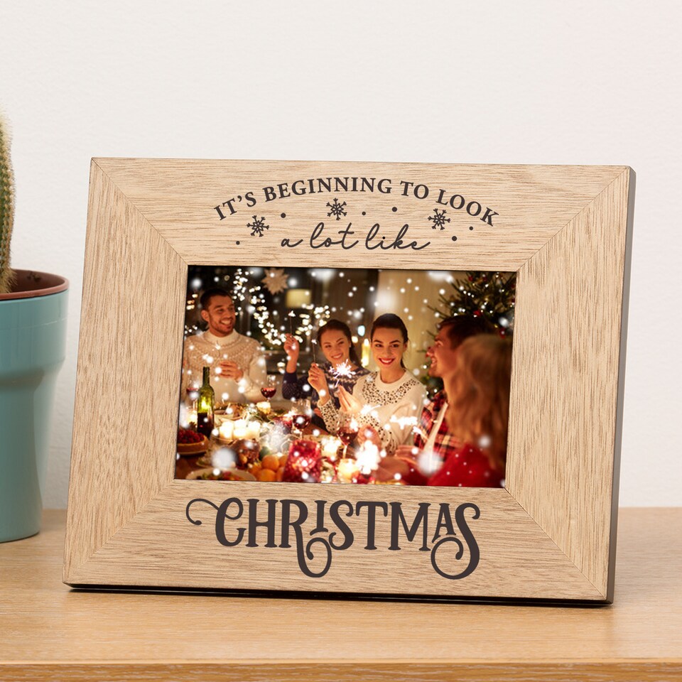 Personalised Its Beginning Wood Picture Frame 6x4 Christmas Family ...