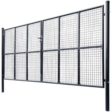 Mesh Garden Gate Galvanised Steel 400x200 cm Grey - Tesco Groceries