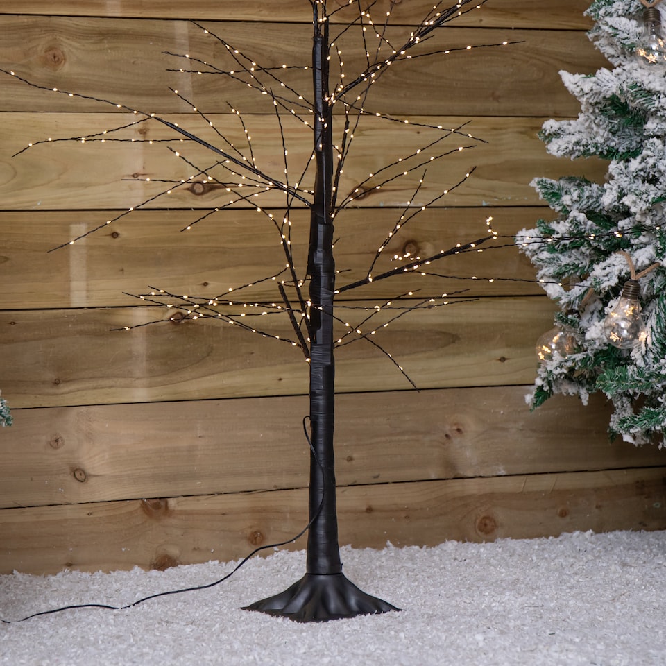 5ft (1.5m) Tall Light up Black Micro Dot Christmas Tree with 800 Warm ...