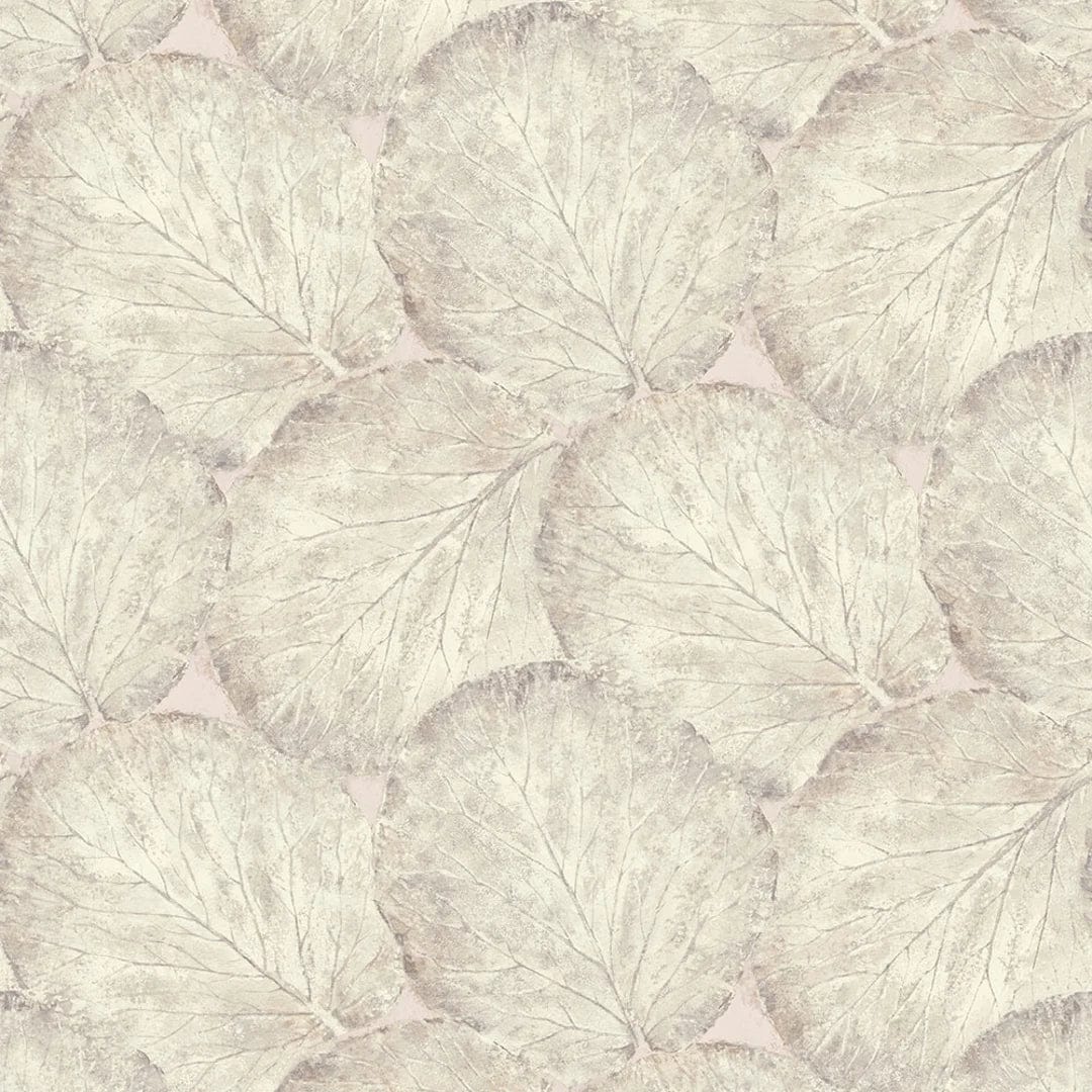 Sample of Beech Leaf Wallpaper in Blush | Pink | Blush - Tesco Groceries