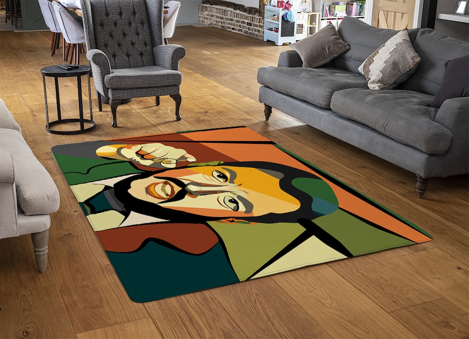 Cubism Art Style, Politician Designer Rug | Multi - Tesco Groceries