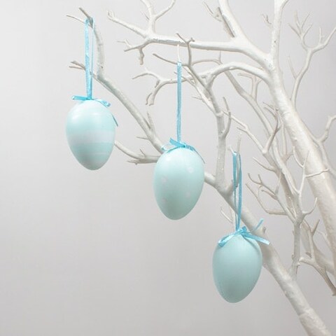 Light Blue Easter Hanging Eggs Decorations - Pack of 6 - Tesco Groceries