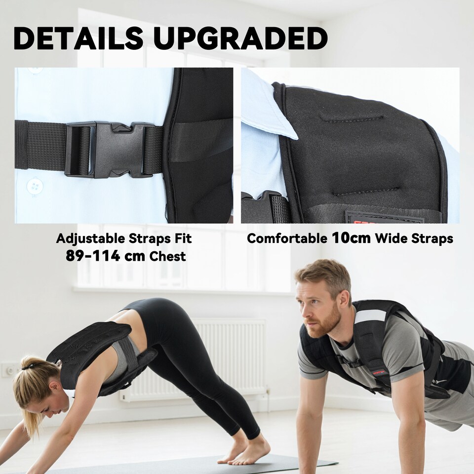 SPORTNOW Weighted Vest, 5kg Running Weight Vest with Adjustable Straps and Reflective Strips ...