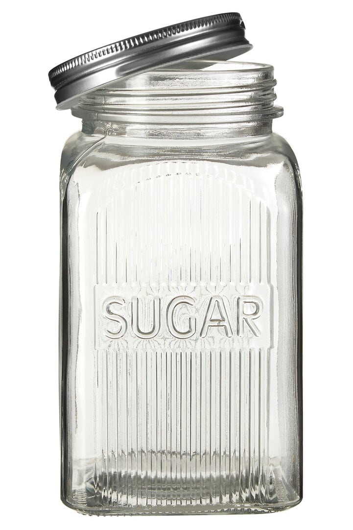 Luca Set of Three Glass Jars with Silver Lids - Tesco Groceries