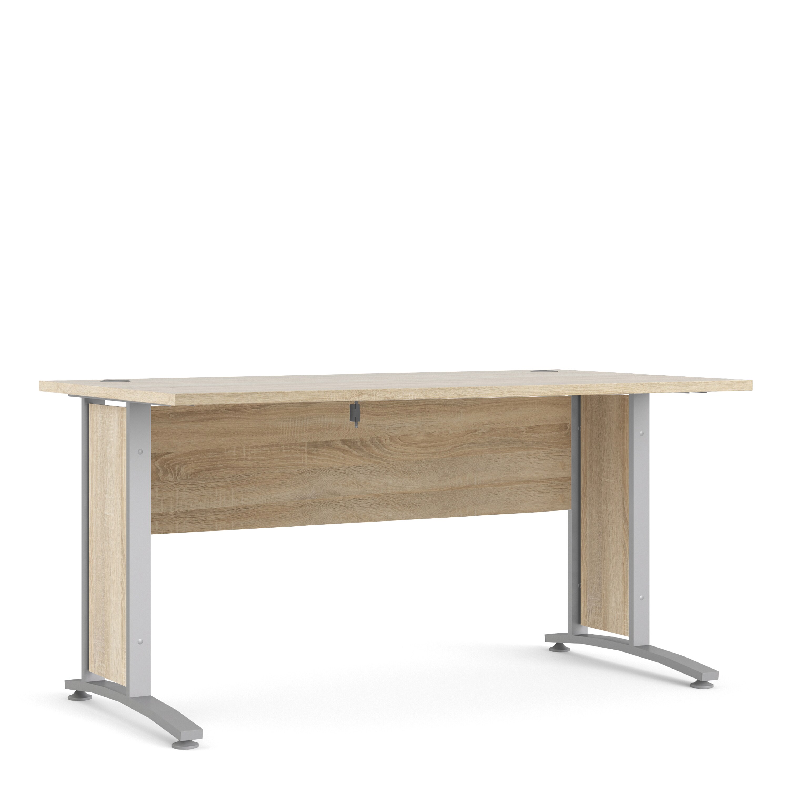 Prima Desk 150cm in Oak with Silver Grey Steel Legs - Tesco Groceries