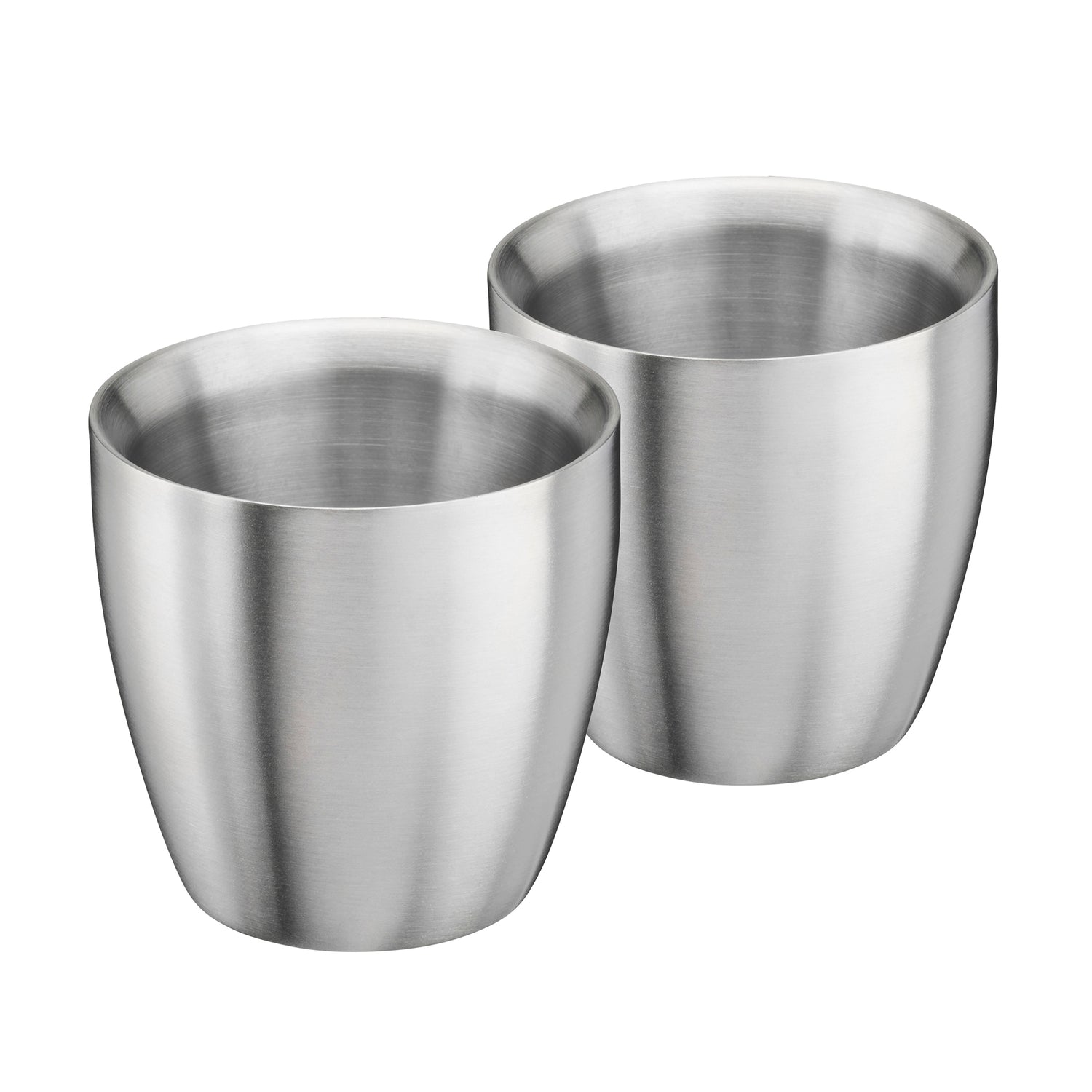 Set of 2 Stainless Steel Espresso Coffee Cups – 90ml Double Wall ...