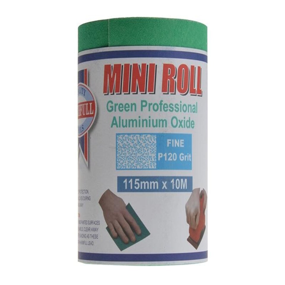 Faithfull Aluminium Oxide Sanding Paper Roll Green 115Mm X 10M 120G ...
