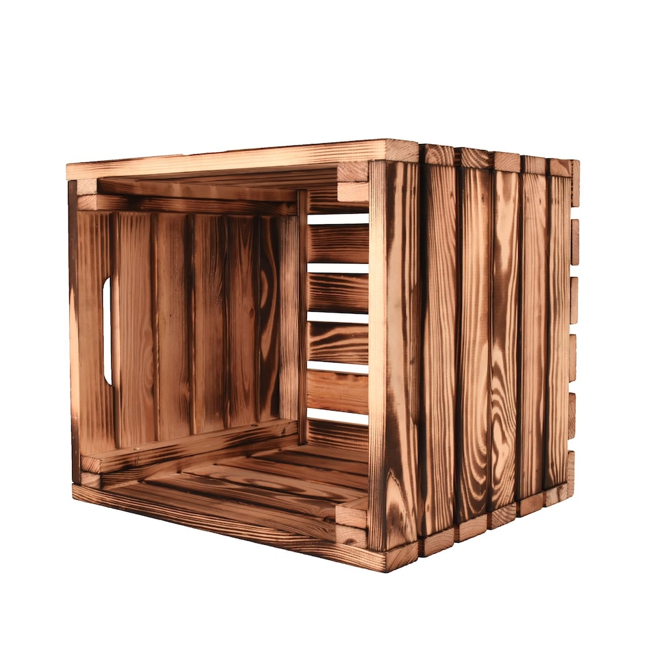 Snowdon Timber Flamed Wooden Storage Crate (L) 37.5cm (W) 33cm (H) 32 ...