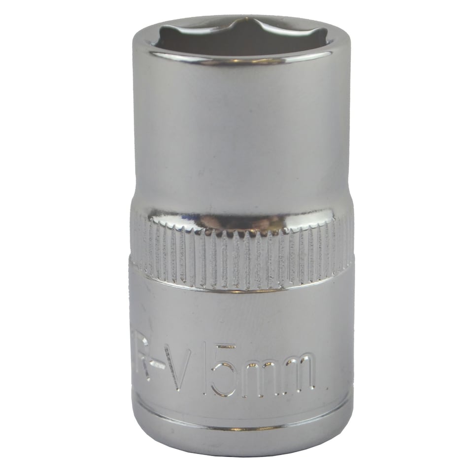 15mm 1/2" Drive Shallow Metric Socket Single Hex / 6 sided Bergen ...