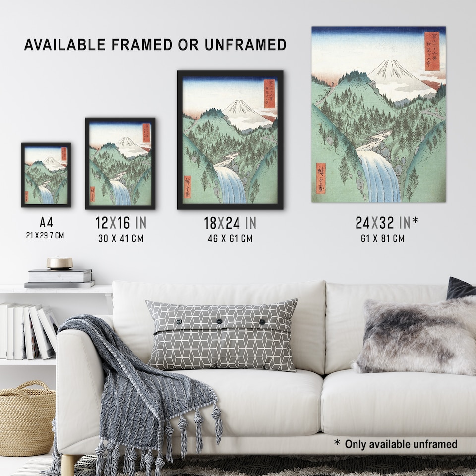 The Mountains Of Izu Province Japanese Framed Wall Art Print Hiroshige ...