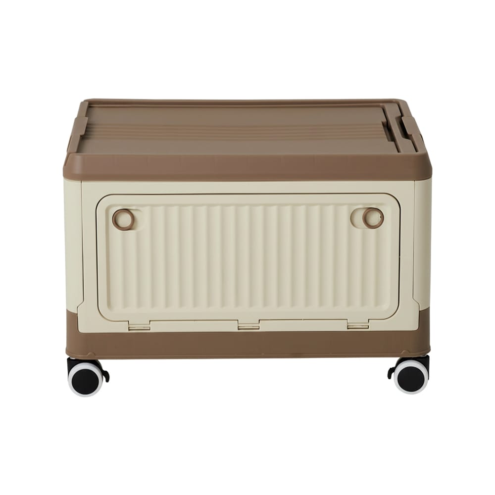 Living and Home Plastic Storage Box with Wheels & Lid,S | Brown - Tesco ...