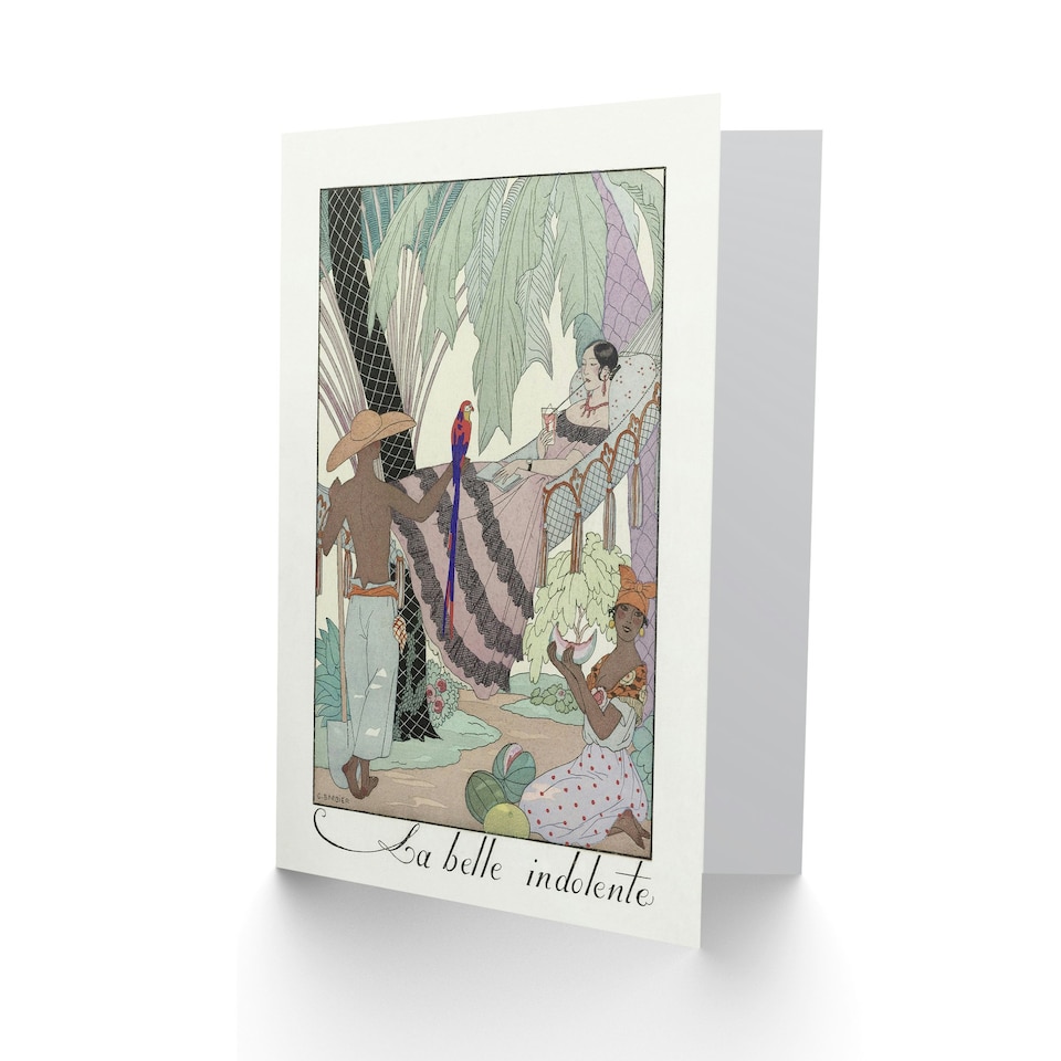 George Barbier Art Card The Indolent Beauty Vintage Illustration ...